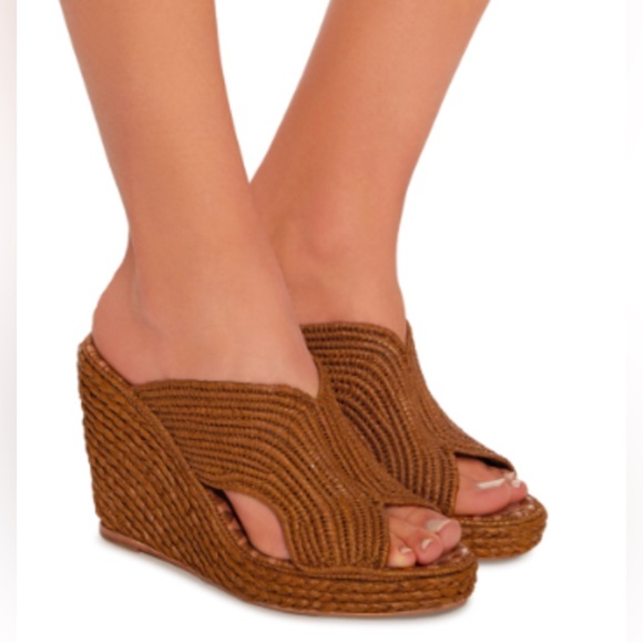 Carrie Forbes | Shoes | Carrie Forbes Brown Lina Woven Wedge Mules Size ...